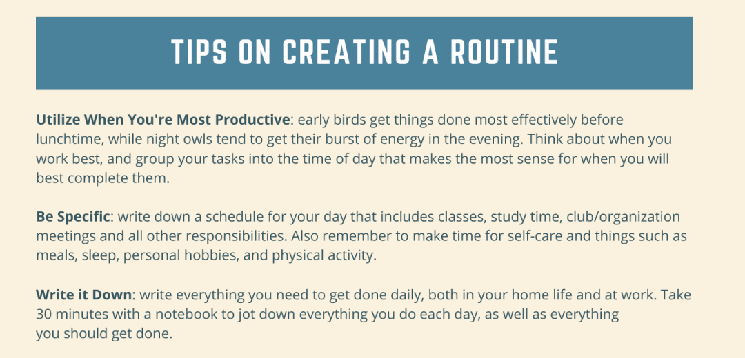 Routines – Student Health & Counseling Center