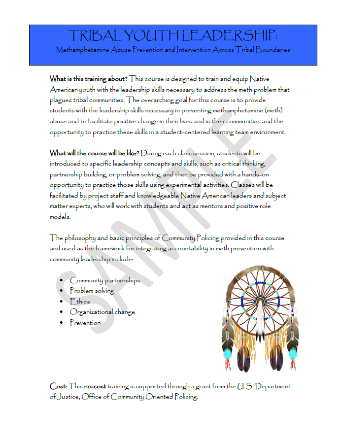 Tribal – Western Community Policing Tribal Training Institute